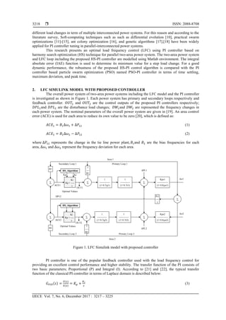 An Optimal LFC in Two-Area Power Systems Using a Meta-heuristic Optimization Algorithm | PDF ...