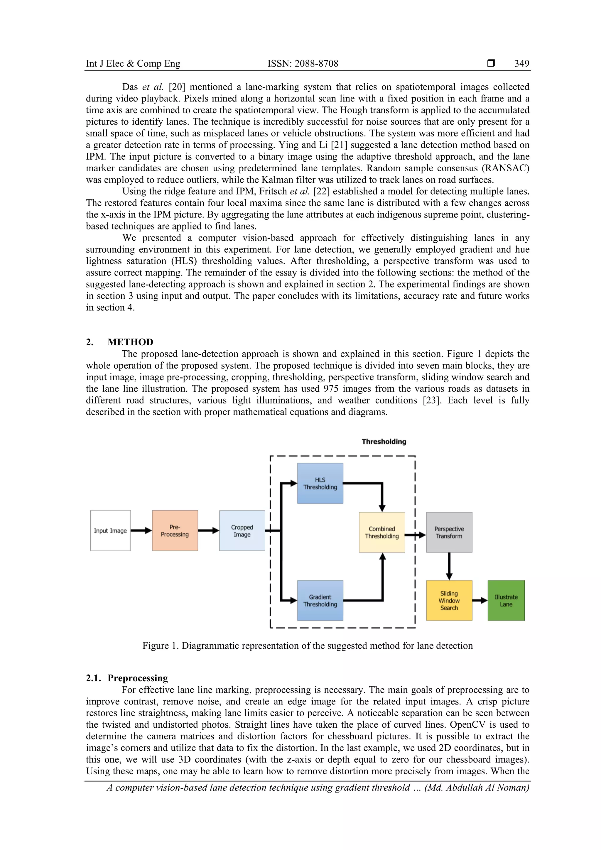 A computer vision-based lane detection technique using gradient threshold and hue-lightness ...