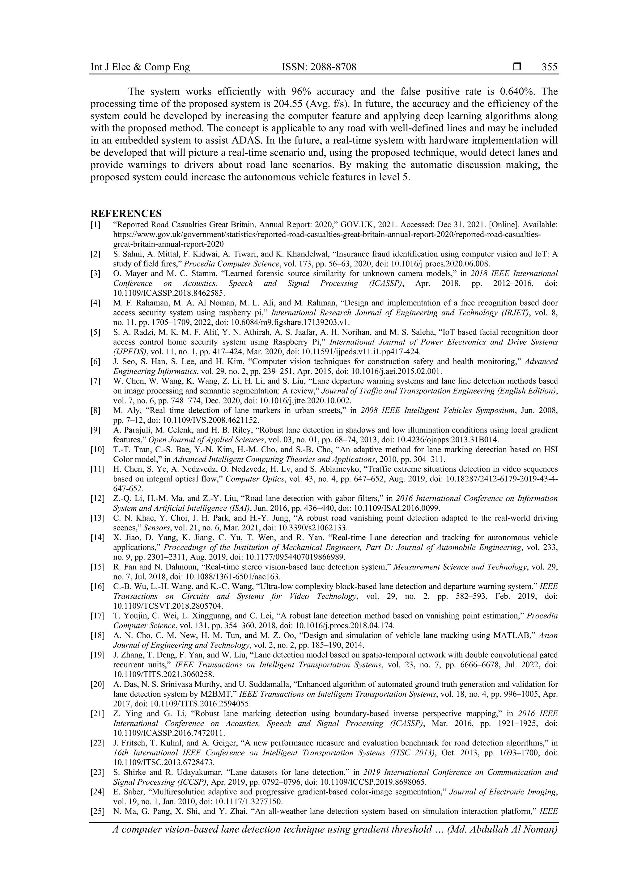 A computer vision-based lane detection technique using gradient threshold and hue-lightness ...