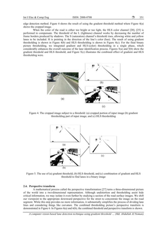 A computer vision-based lane detection technique using gradient threshold and hue-lightness ...