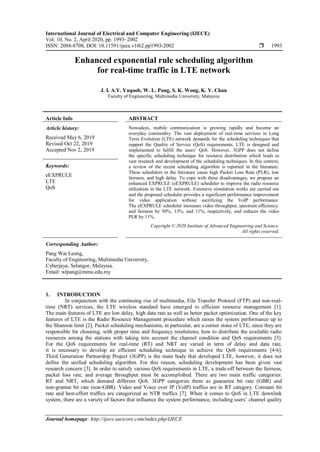 Enhanced exponential rule scheduling algorithm for real-time traffic in ...