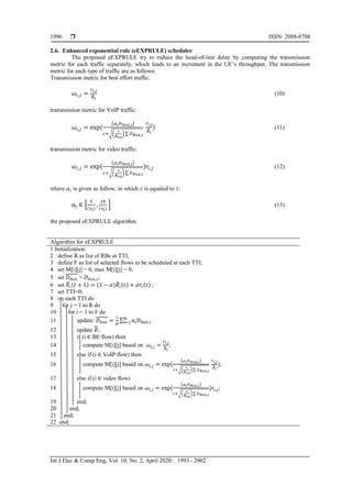 Enhanced exponential rule scheduling algorithm for real-time traffic in LTE network | PDF