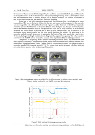 Effective driver distraction warning system incorporating fast image ...