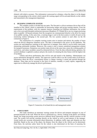 Effective driver distraction warning system incorporating fast image ...