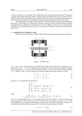 Nonlinear Control of an Active Magnetic Bearing with Output Constraint | PDF