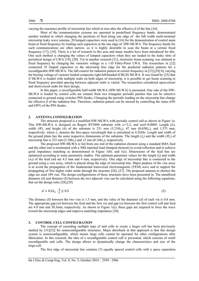Control Radiation Pattern for Half Width Microstrip Leaky Wave Antenna by Using PIN Diodes