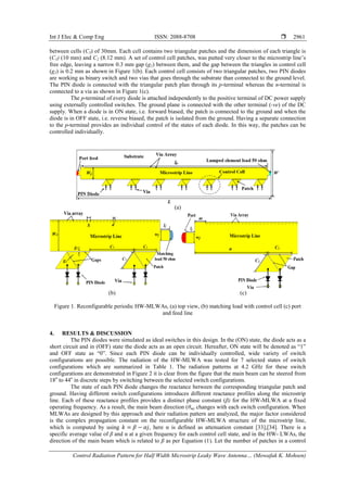 Control Radiation Pattern for Half Width Microstrip Leaky Wave Antenna by Using PIN Diodes | PDF