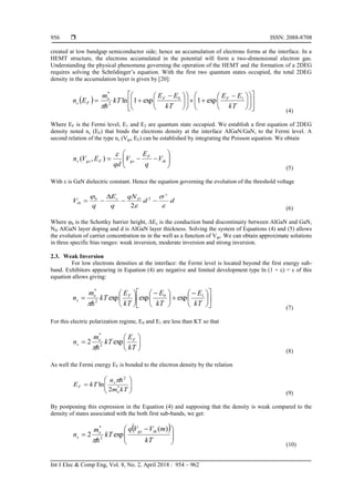 Analytic Estimation of Two-Dimensional Electron Gas Density and Current ...