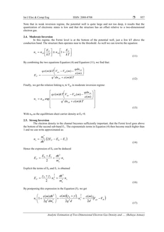 Analytic Estimation of Two-Dimensional Electron Gas Density and Current-Voltage Characteristic ...