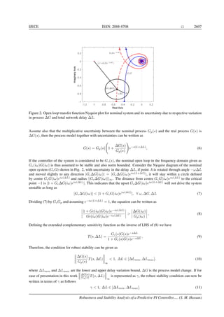 Robustness and Stability Analysis of a Predictive PI Controller in ...