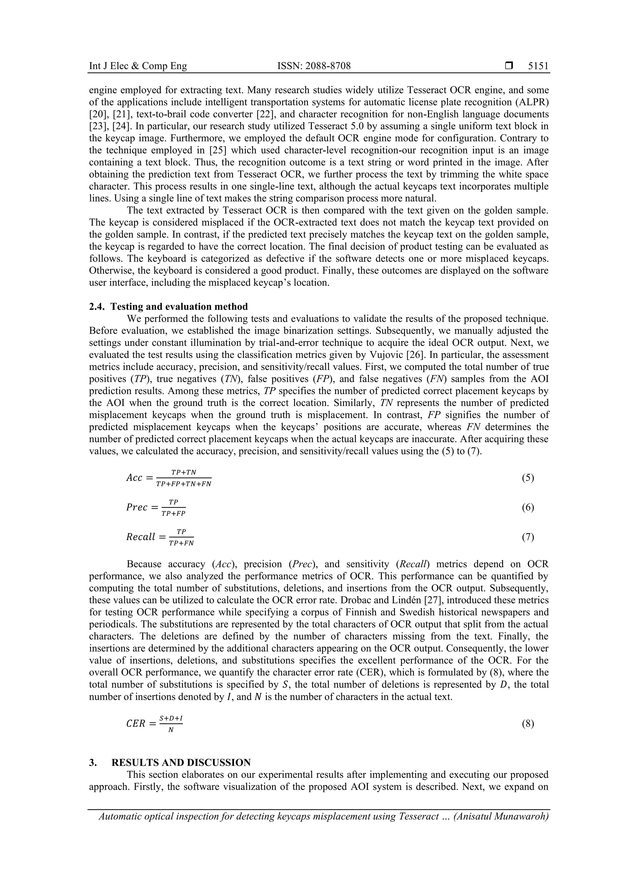 Automatic optical inspection for detecting keycaps misplacement using ...