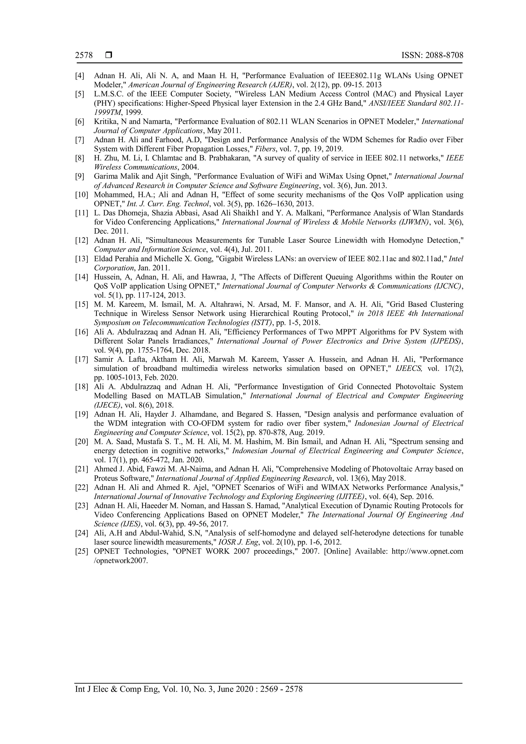Fiber optics based schemes modeling and simulation of QoS for Wi-Fi ...