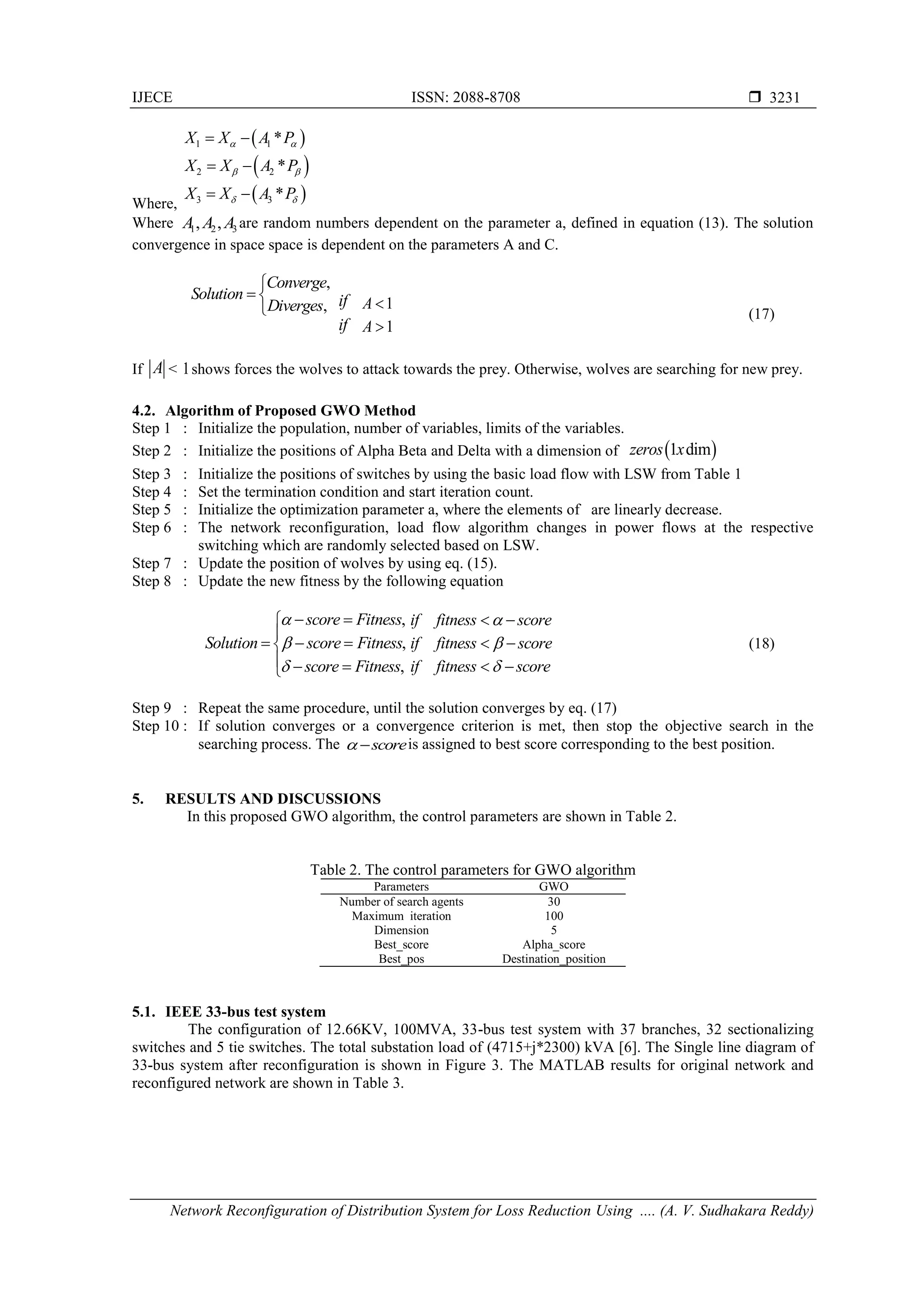 Network Reconfiguration Of Distribution System For Loss Reduction Using Gwo Algorithm Pdf