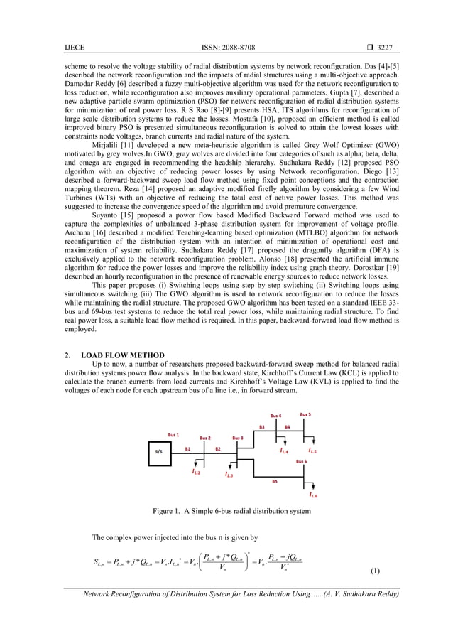 Network Reconfiguration Of Distribution System For Loss Reduction Using Gwo Algorithm Pdf