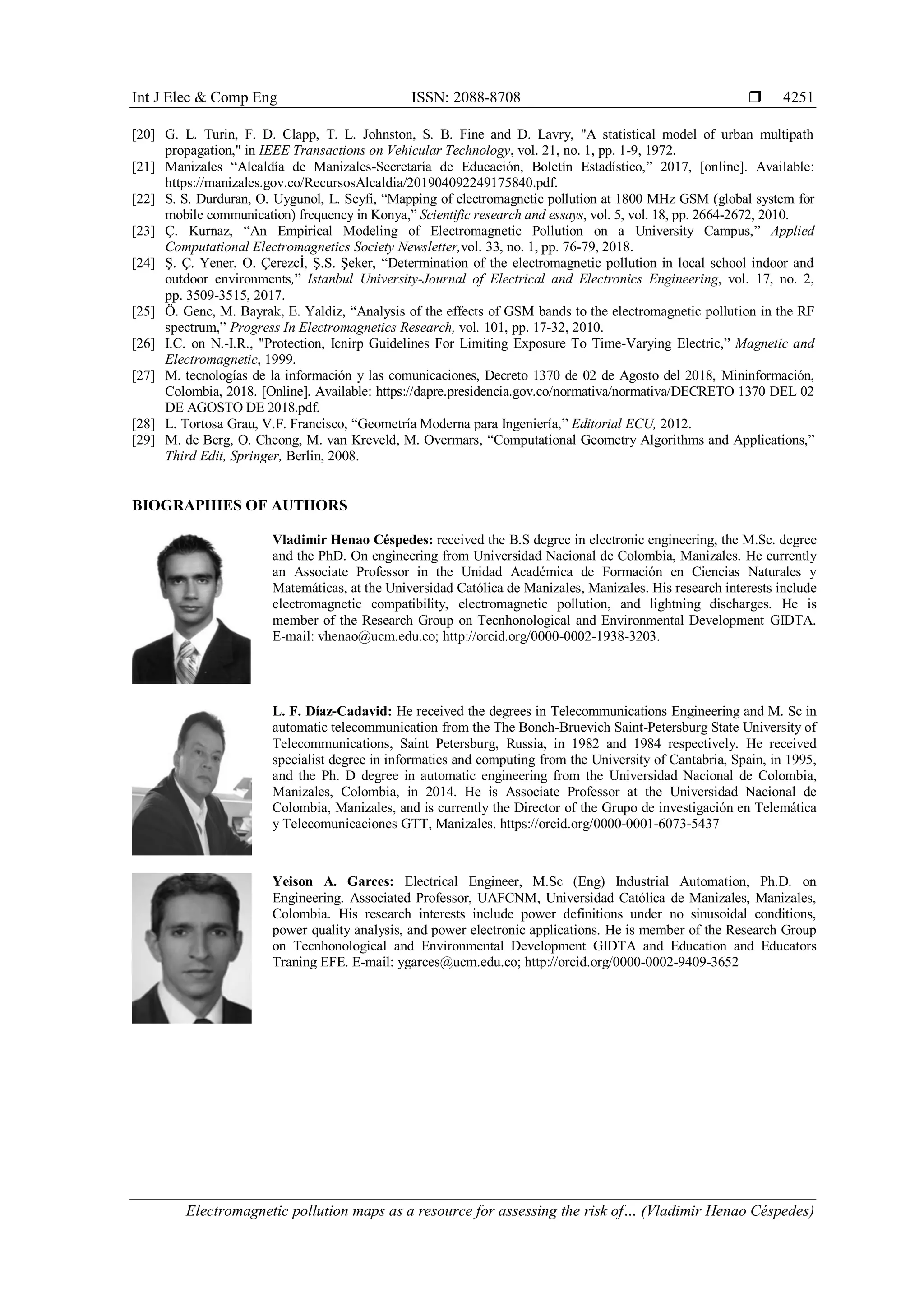 Electromagnetic pollution maps as a resource for assessing the risk of emissions from mobile ...