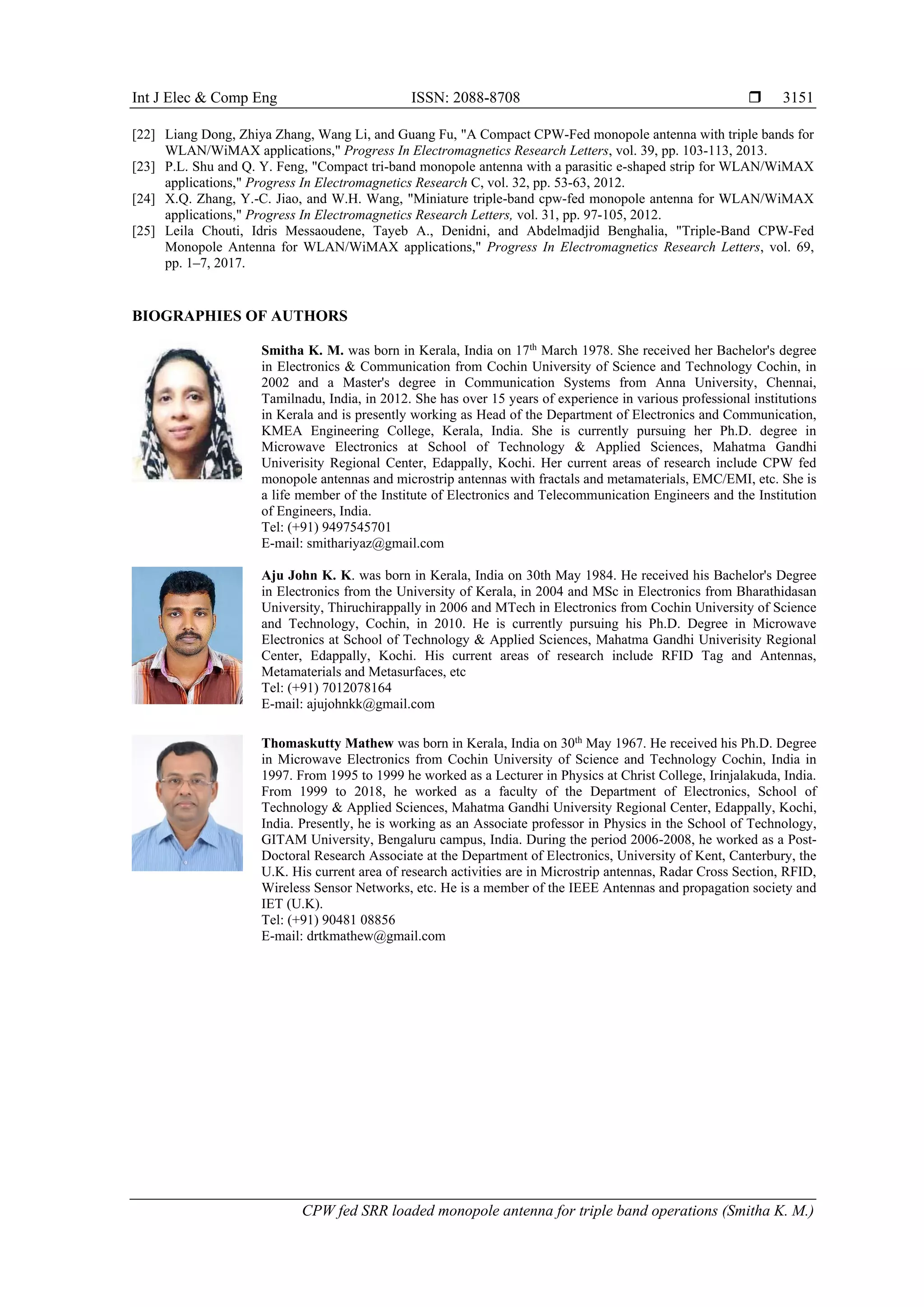 CPW fed SRR loaded monopole antenna for triple band operations | PDF ...