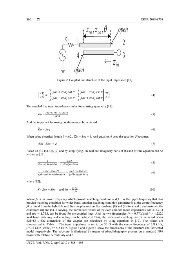 Wideband Branch Line Coupler with Open Circuit Coupled Lines | PDF | Technology & Computing