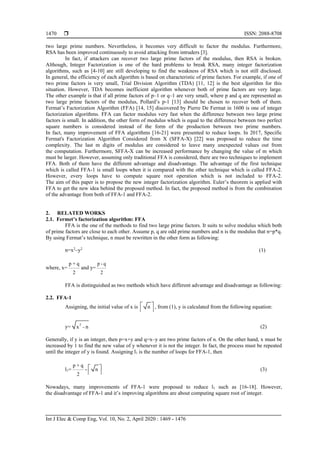 The new integer factorization algorithm based on fermat’s factorization algorithm and euler’s ...
