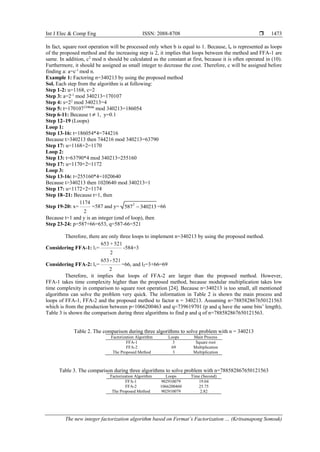 The new integer factorization algorithm based on fermat’s factorization algorithm and euler’s ...