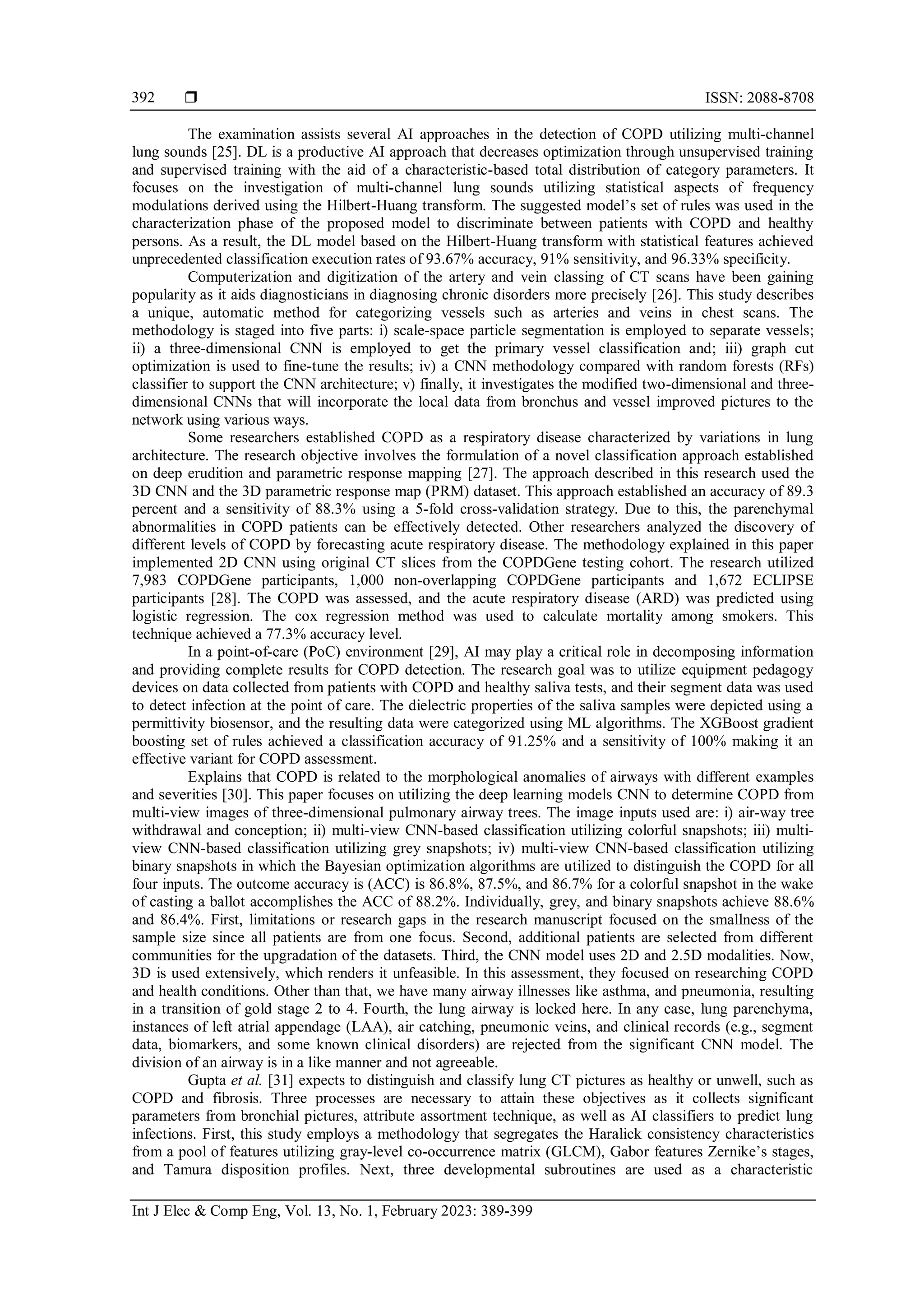 A comparative analysis of chronic obstructive pulmonary disease using machine learning and deep ...