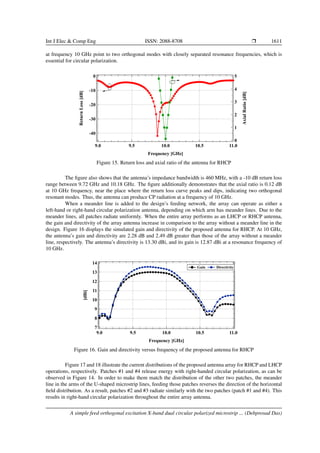 A simple feed orthogonal excitation X-band dual circular polarized microstrip patch array ...
