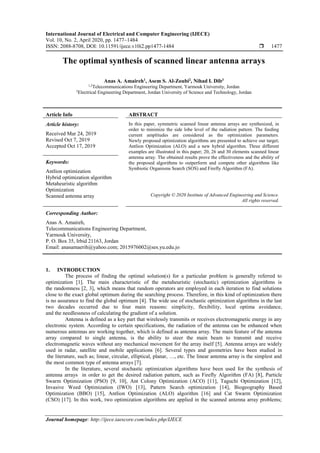 The optimal synthesis of scanned linear antenna arrays | PDF