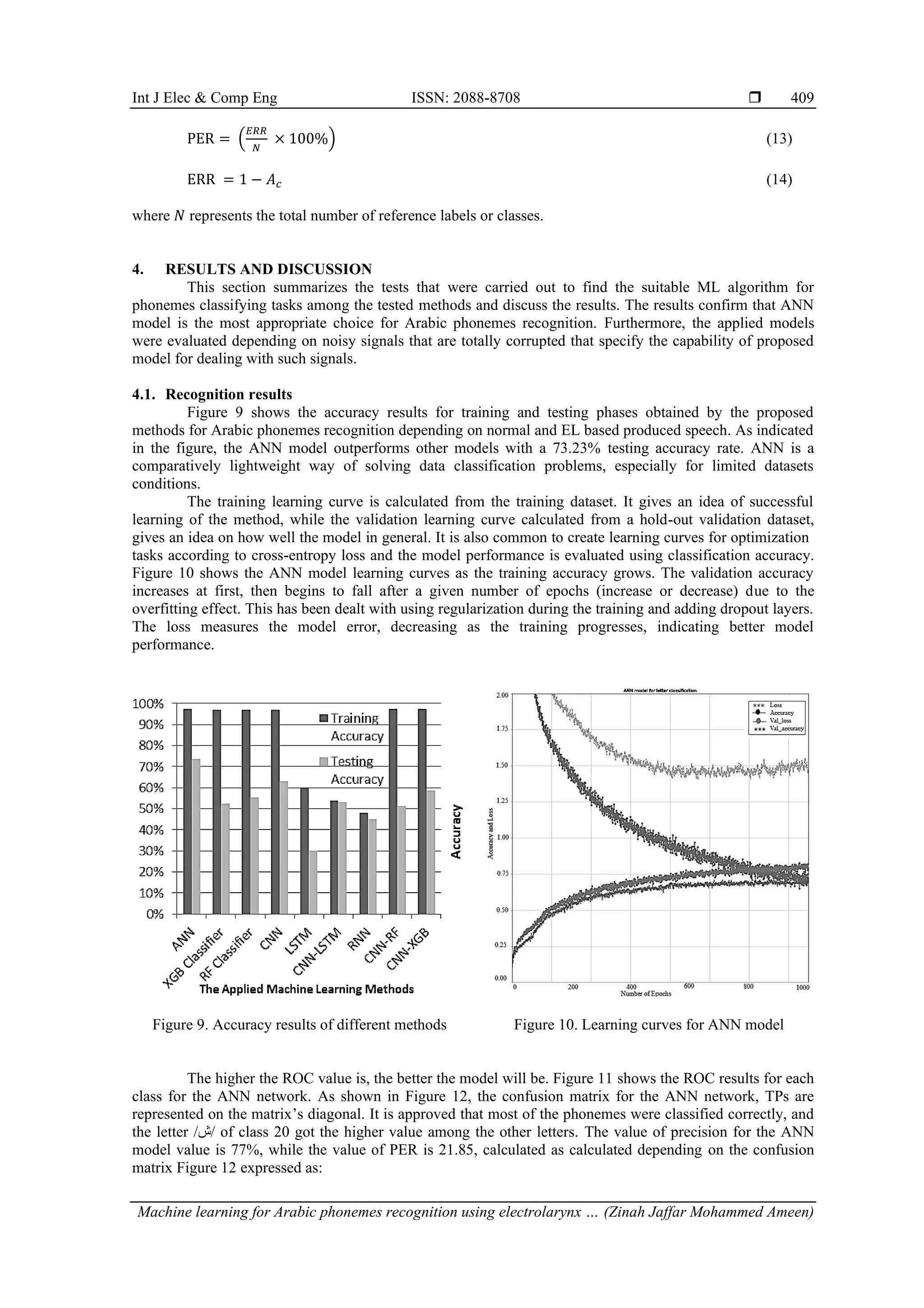 Machine learning for Arabic phonemes recognition using electrolarynx speech | PDF