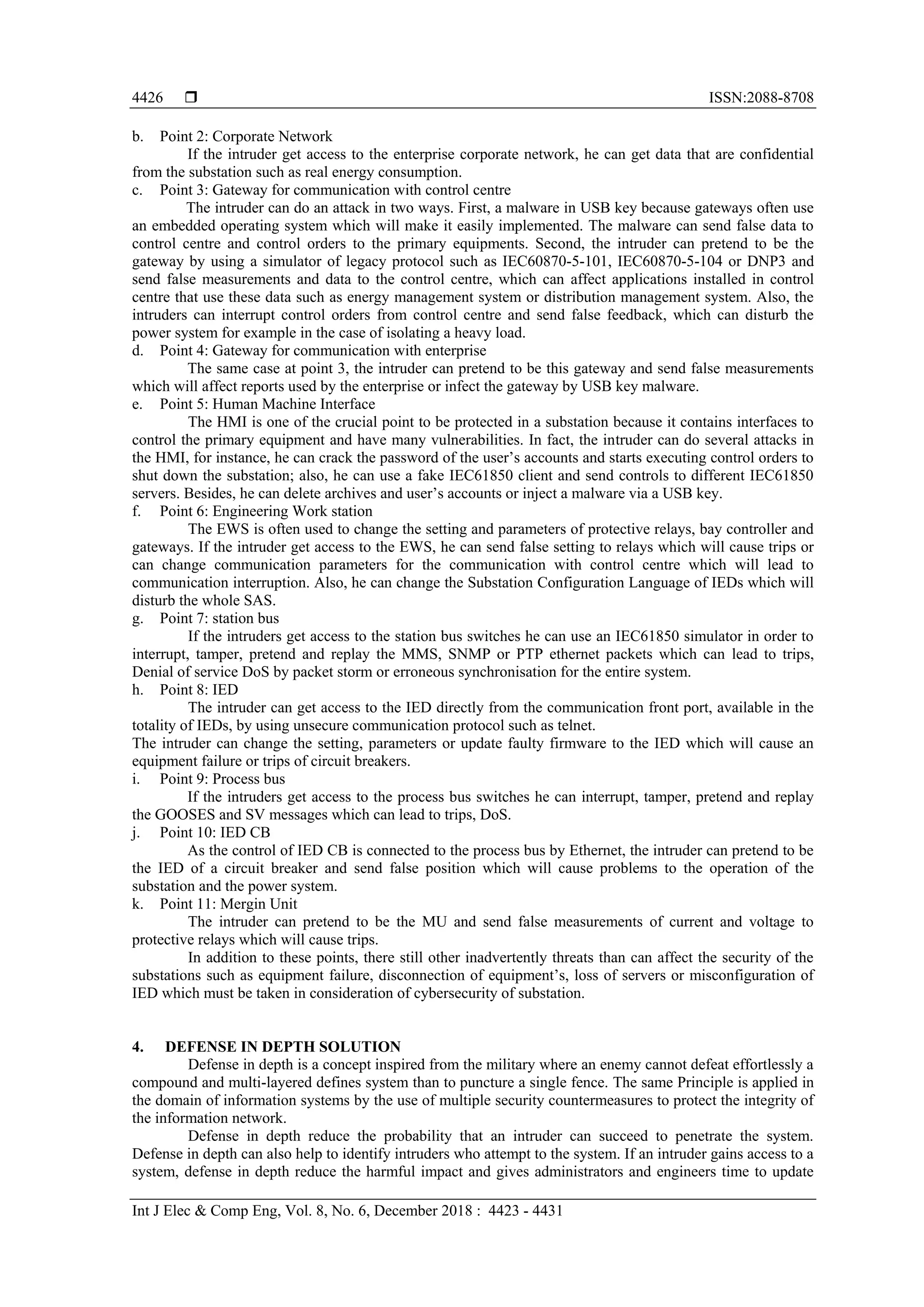 A Defense-in-depth Cybersecurity for Smart Substations | PDF