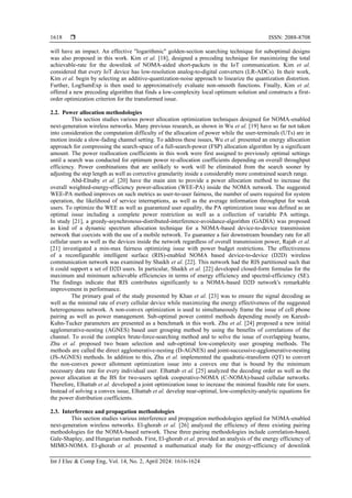 A taxonomy on power optimization techniques for fifthgeneration heterogenous non-orthogonal ...