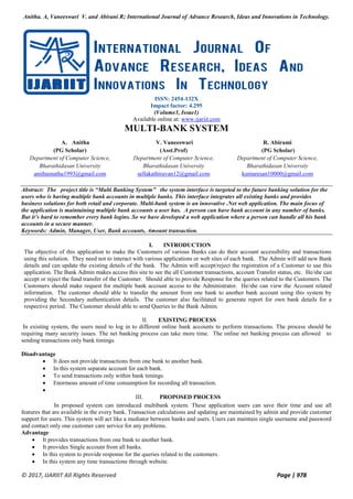 MULTI-BANK SYSTEM | PDF