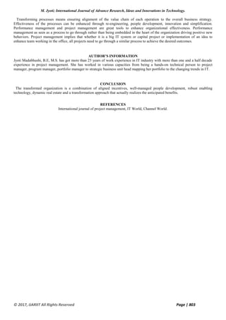 Management of Organisational Transformations | PDF