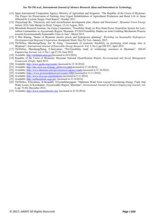 Social and Environmental Study on Wind Power Development in Ayeyarwaddy ...