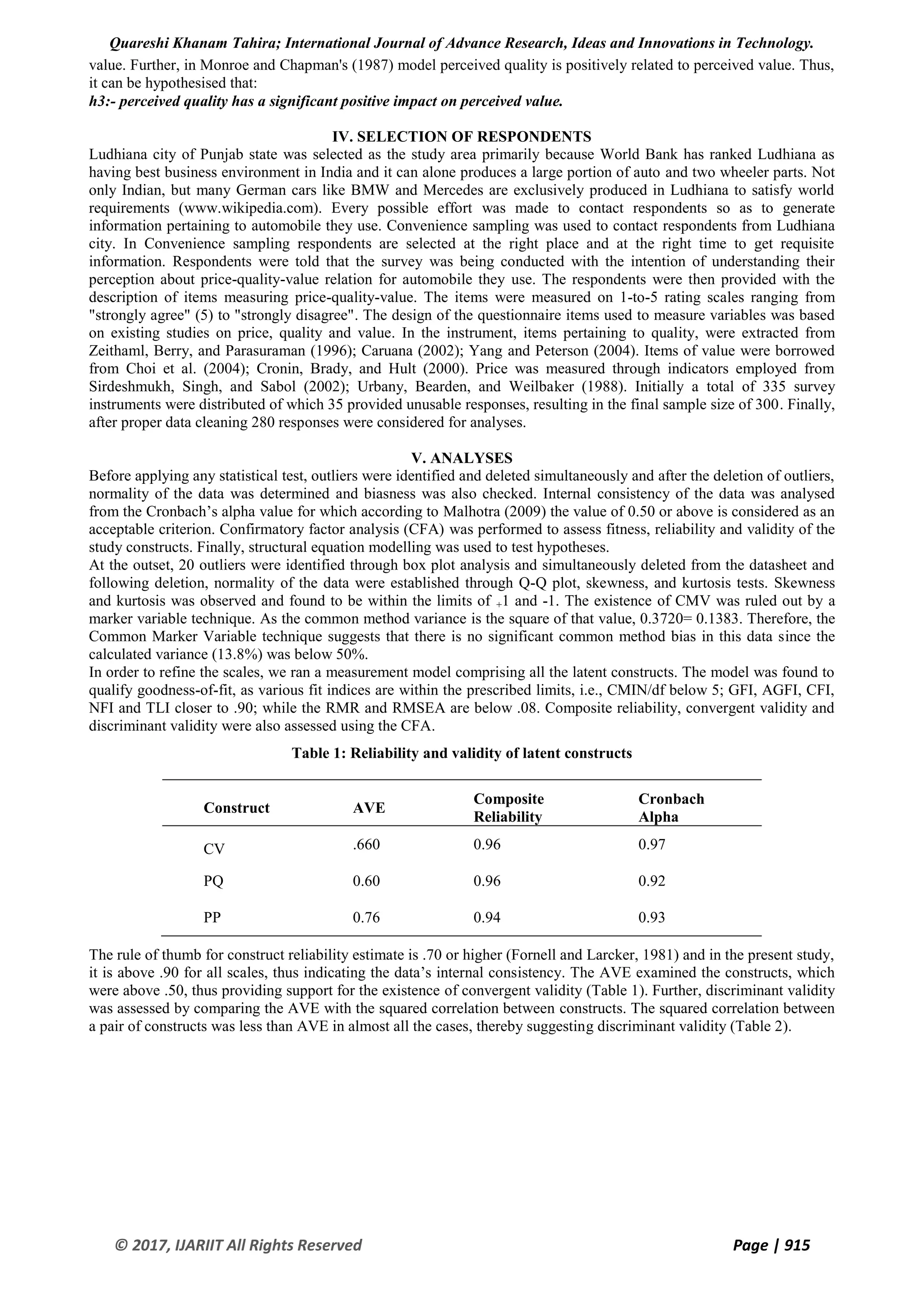 Understanding Consumer Perception of Price-Quality- Value Relationship | PDF