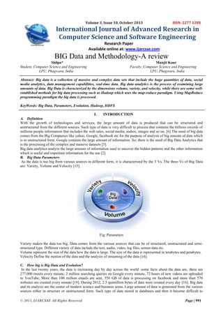BIG Data and Methodology-A review | PDF