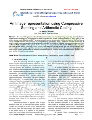 An Image representation using Compressive Sensing and Arithmetic Coding | PDF