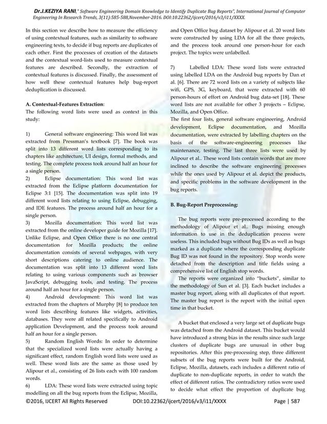 Software Engineering Domain Knowledge To Identify Duplicate Bug Reports Pdf