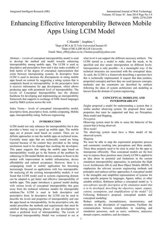 Enhancing Effective Interoperability Between Mobile Apps Using LCIM ...