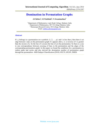 Domination in Permutation Graphs | PDF | Technology & Computing