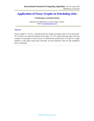 Application of Fuzzy Graphs in Scheduling Jobs | PDF