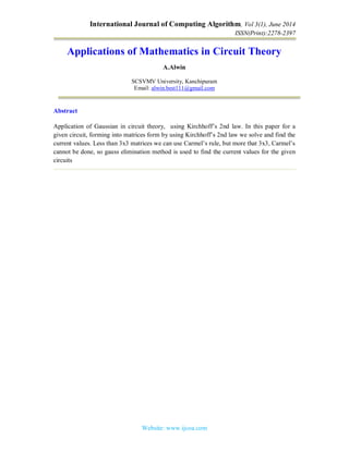 Applications of Mathematics in Circuit Theory | PDF | Physics | Science