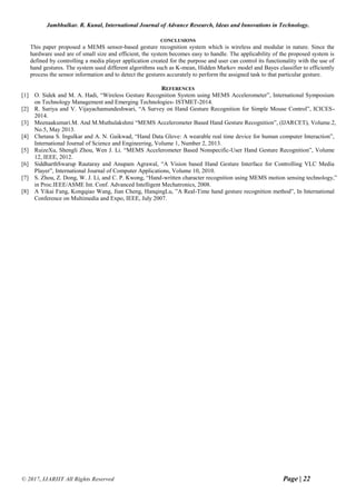 Mems Sensor Based Approach for Gesture Recognition to Control Media in Computer | PDF