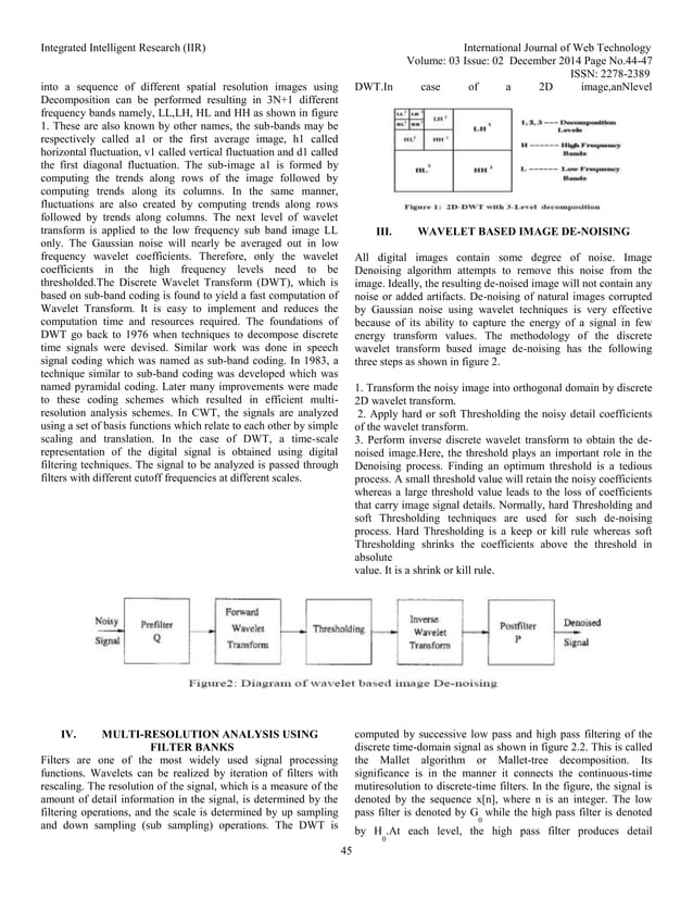 A Survey On Implementation Of Discrete Wavelet Transform For Image Denoising Pdf