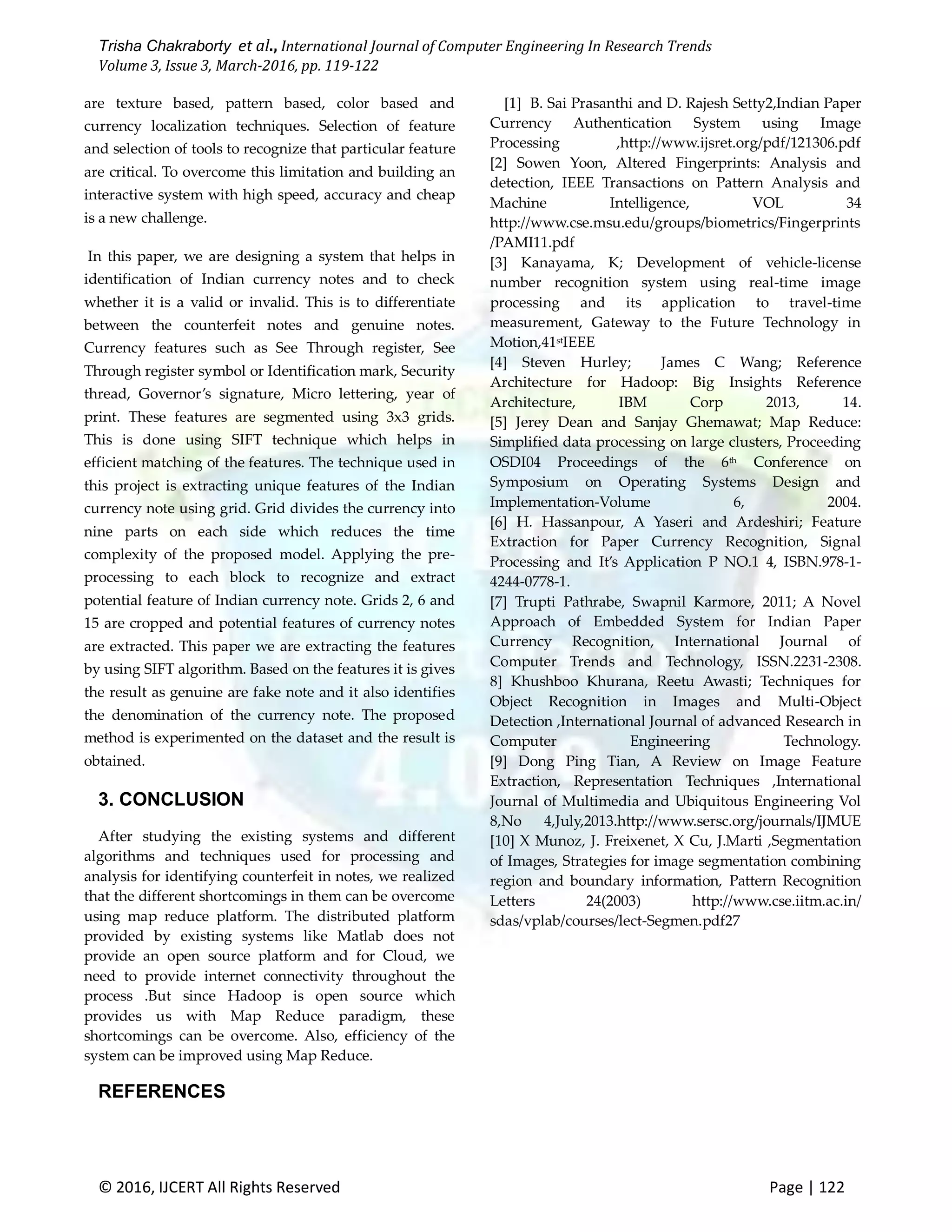 Review of Various Image Processing Techniques for Currency Note Authentication | PDF