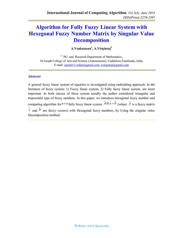 Algorithm For Fully Fuzzy Linear System With Hexegonal Fuzzy Number
