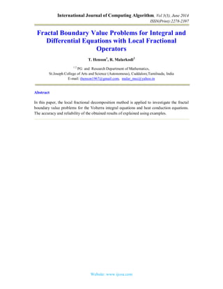 Fractal Boundary Value Problems for Integral and Differential Equations with Local Fractional ...
