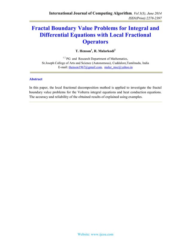 Fractal Boundary Value Problems For Integral And Differential Equations