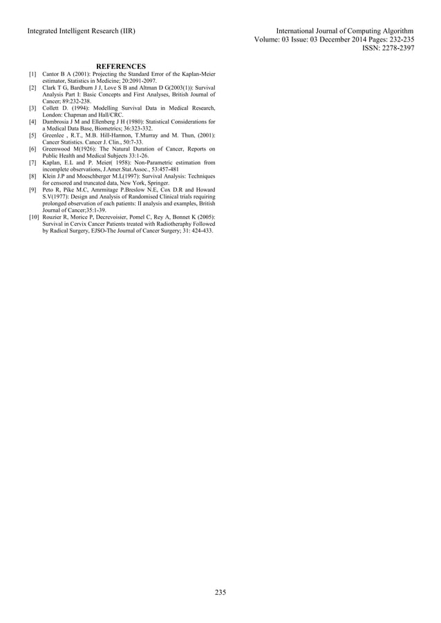 Non Parametric Survival Models Doc Cancer Diseases And Conditions