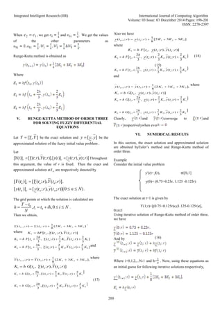 Solving Fuzzy Differential Equationsin Runge-Kutta Method of Order ...