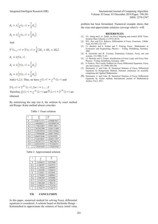 Solving Fuzzy Differential Equationsin Runge-Kutta Method of Order Three | PDF