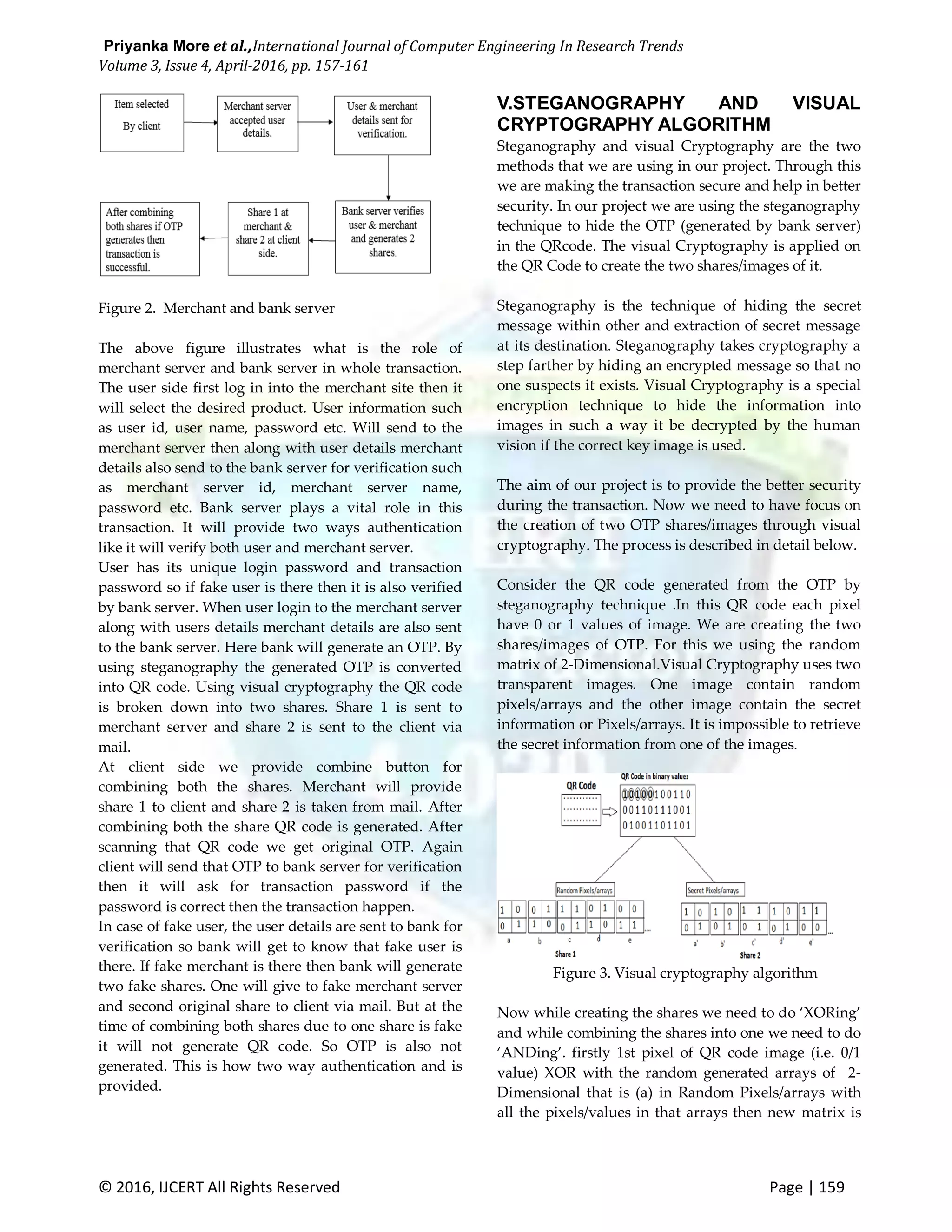Online Payment System using Steganography and Visual Cryptography | PDF